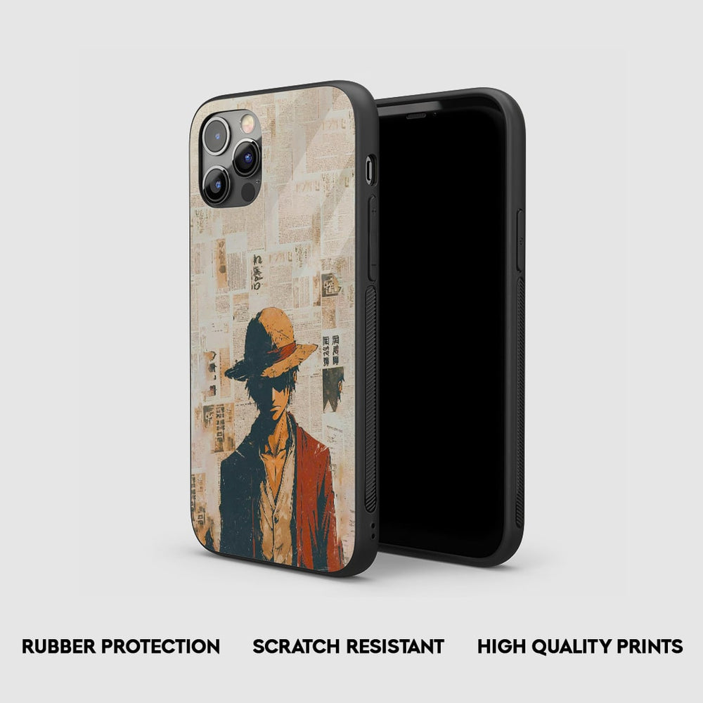 Luffy Newspaper Backdrop Silicone Armored Phone Case