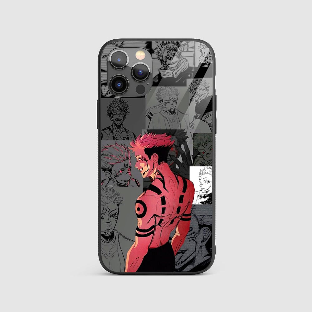 Yuji Red & Black Silicone Armored Phone Case - Bold Jujutsu Style