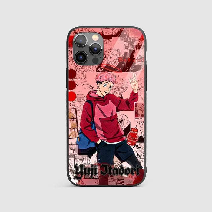 Yuji Red Theme Silicone Armored Phone Case - Fiery Jujutsu Impact